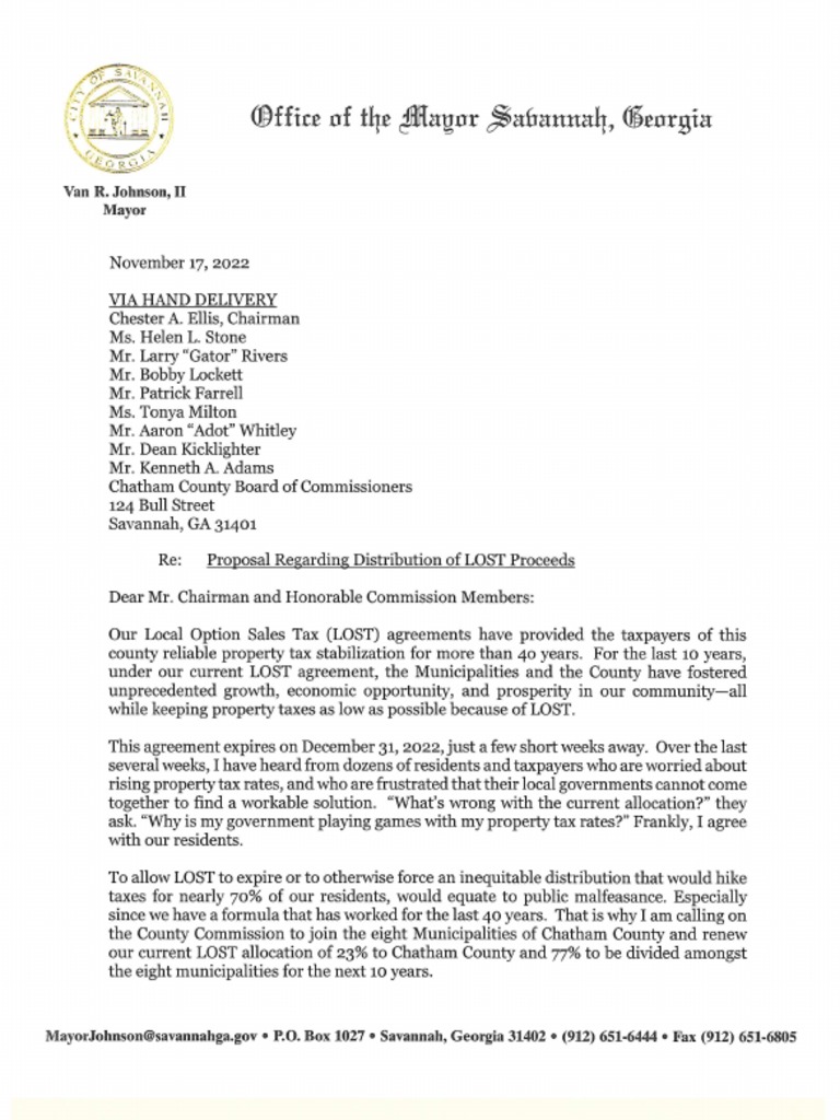 LOST Distrubution - Mayors Joint Letter of Support | PDF