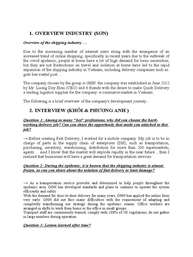 Group 7 Strawberry - Giao Hang Nhanh Company | PDF | Warehouse | Logistics Group 7 Strawberry - Giao Hang Nhanh Company | PDF | Warehouse | Logistics