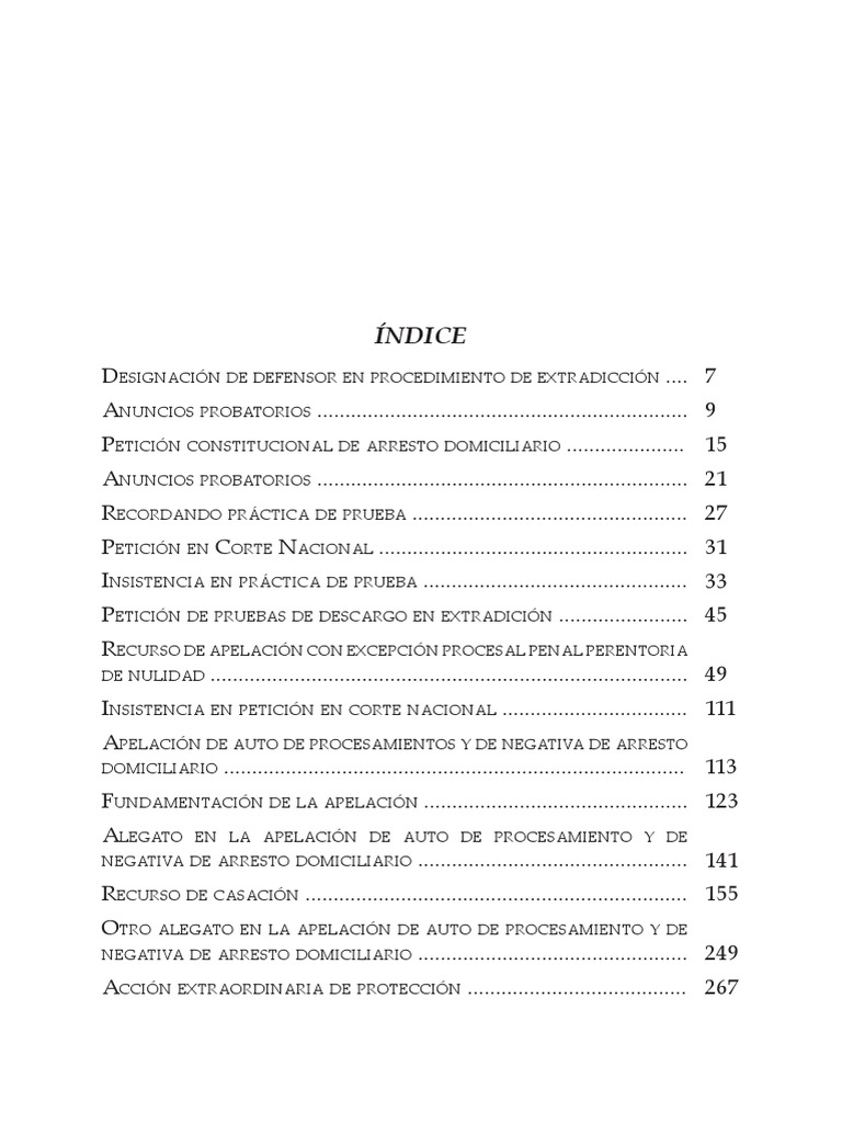 Indice PRACTICA PENAL VI | PDF