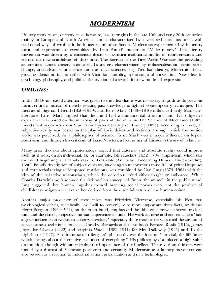 Modernism | PDF | Literary Modernism | Modernism