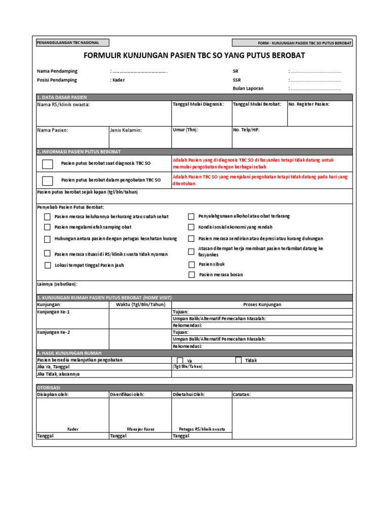 Form Kunjungan Kader | PDF