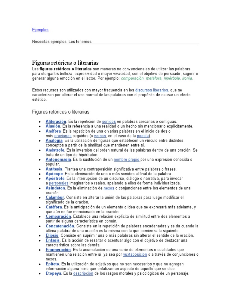 Figuras retóricas | PDF | Palabra | Recursos poéticos