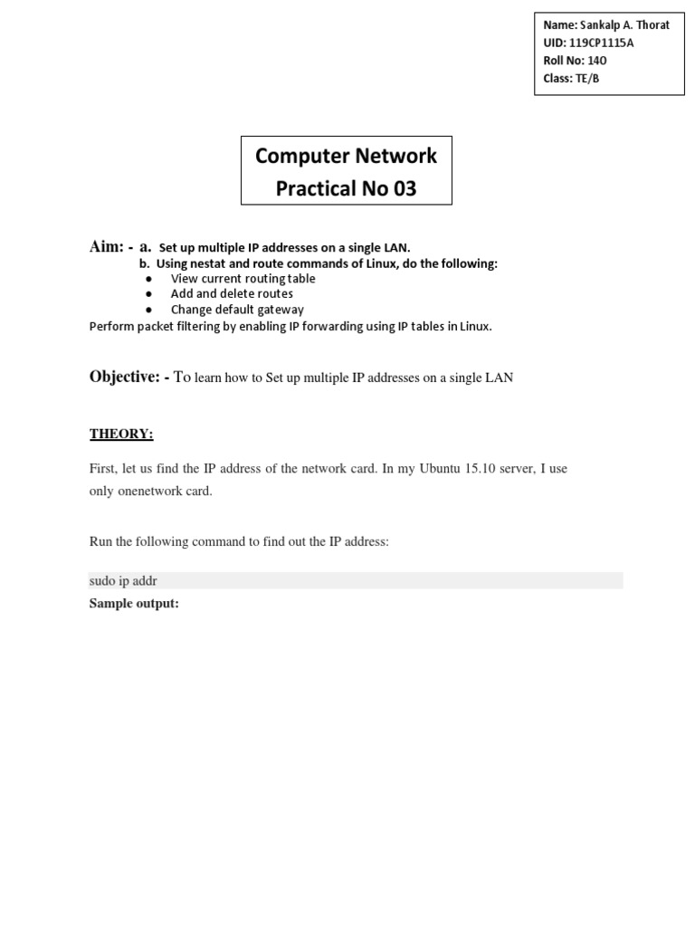 CN Exp 7 | PDF | Internet Protocols | Computer Networking