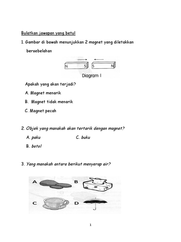 Sains Tahun 1 K1 Pdf