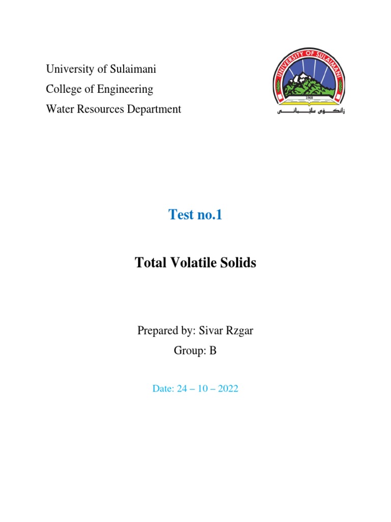 Volatile Solid Test | Download Free PDF | Water | Solid