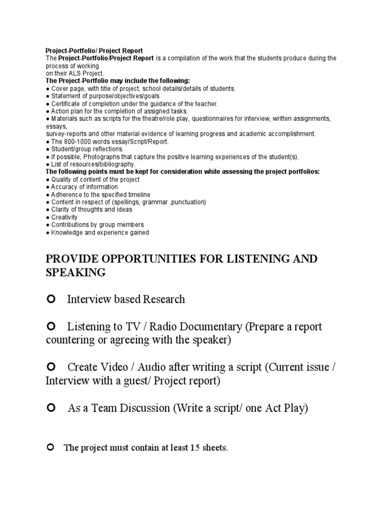 English Project Portfolio Guidelines | PDF | Essays | Child Labour