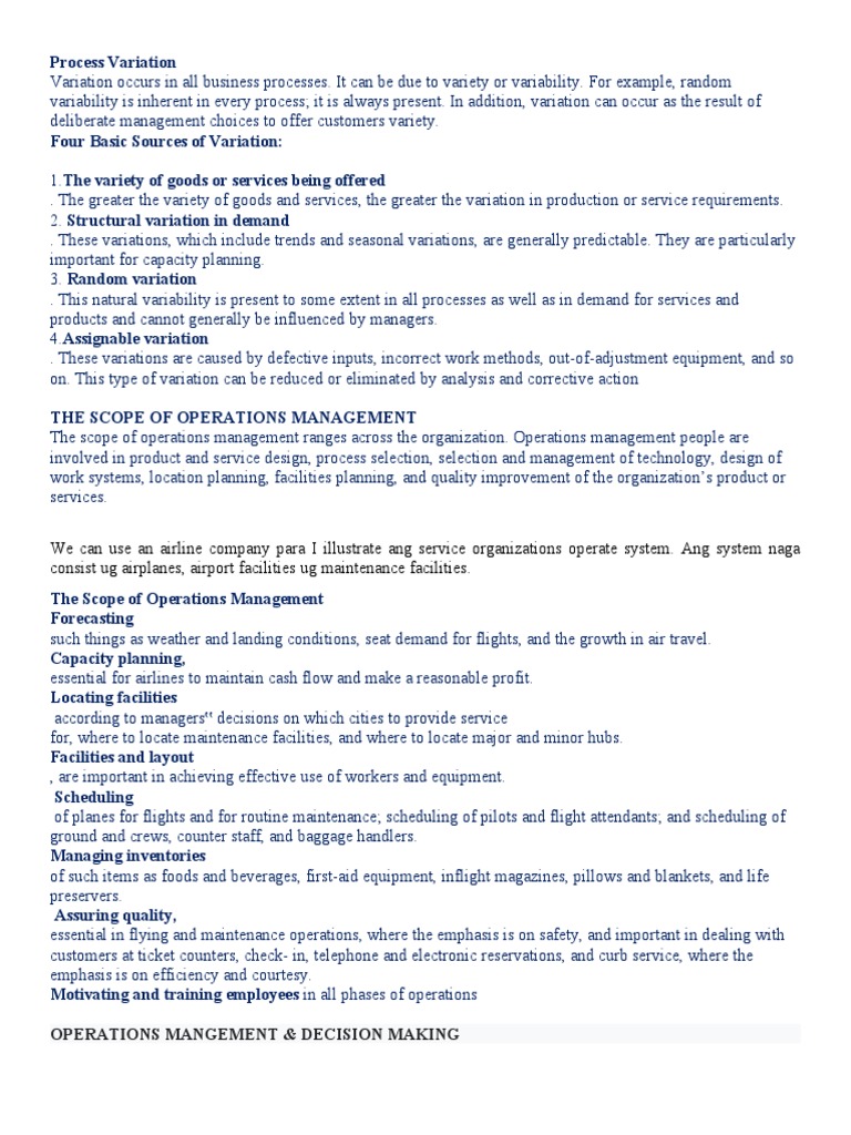 Process Variation | PDF | Operations Management | Inventory