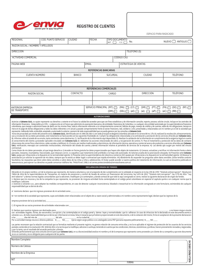 Registro Cliente V3 | PDF | Bancos | Business