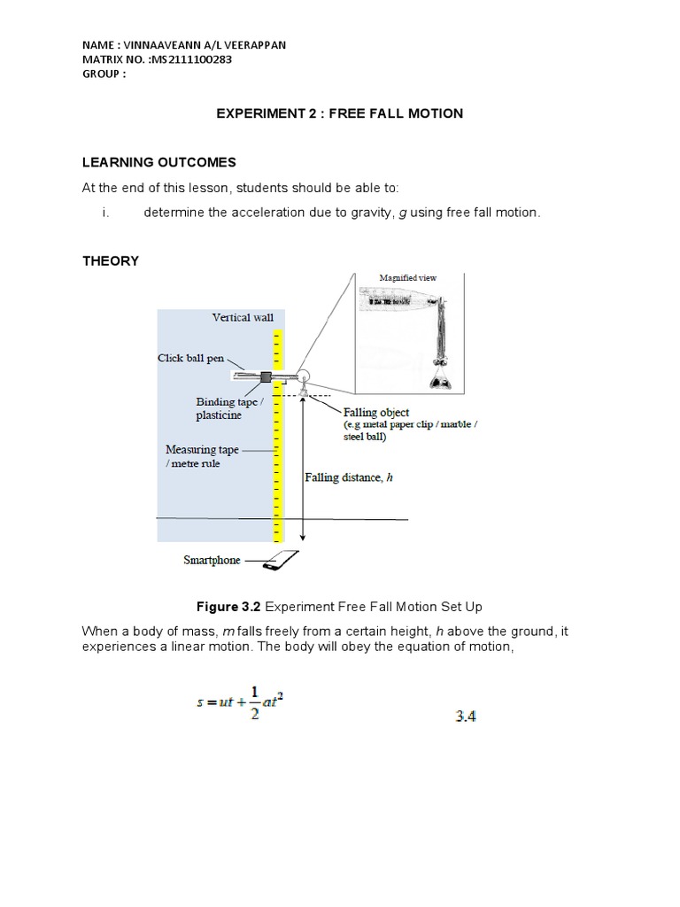 Physics Lab Report 2 | PDF | Acceleration | Matrix (Mathematics)