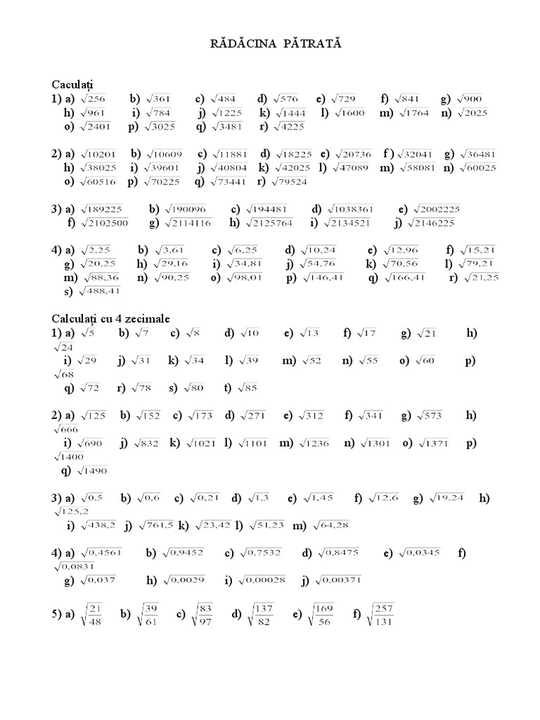 3.1. Radacina Patrata | PDF