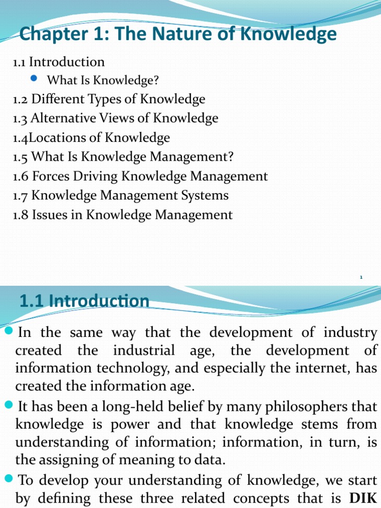 Exploring the Nature and Types of Knowledge | PDF | Information | Tacit ...