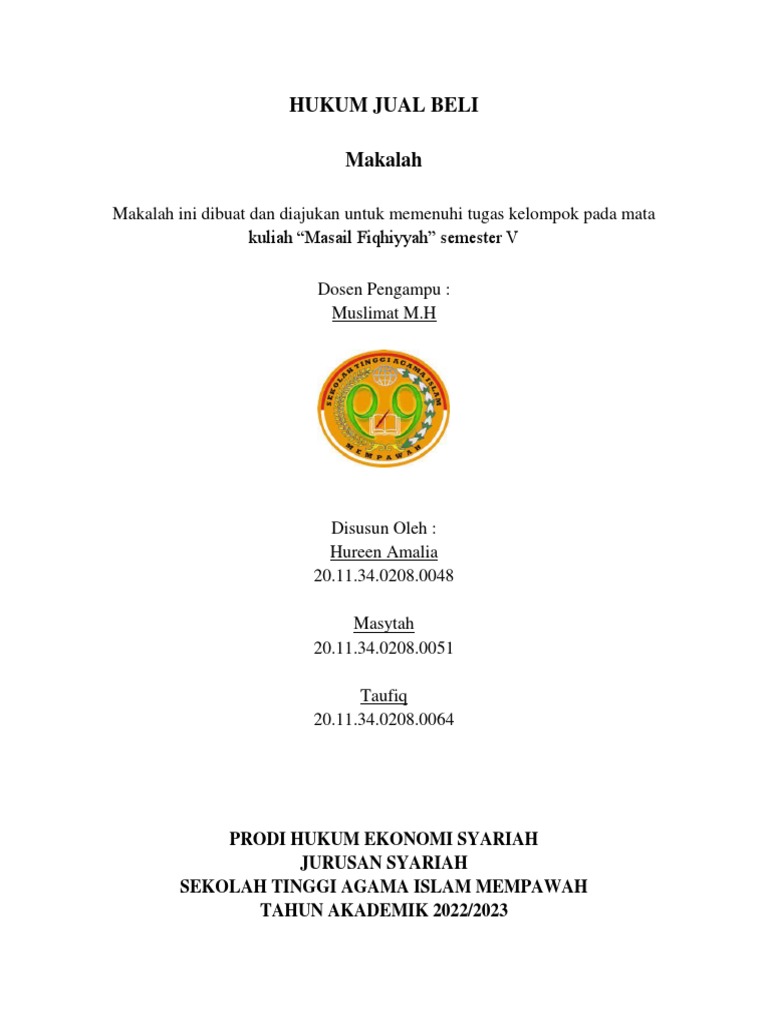 Hukum Jual Beli | PDF