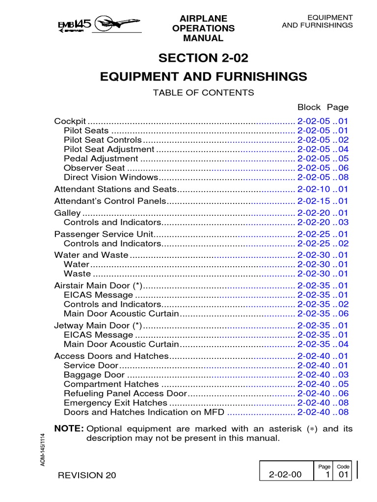 Embraer 145 - Equipment - and - Furnishings | PDF | Seat Belt | Cockpit
