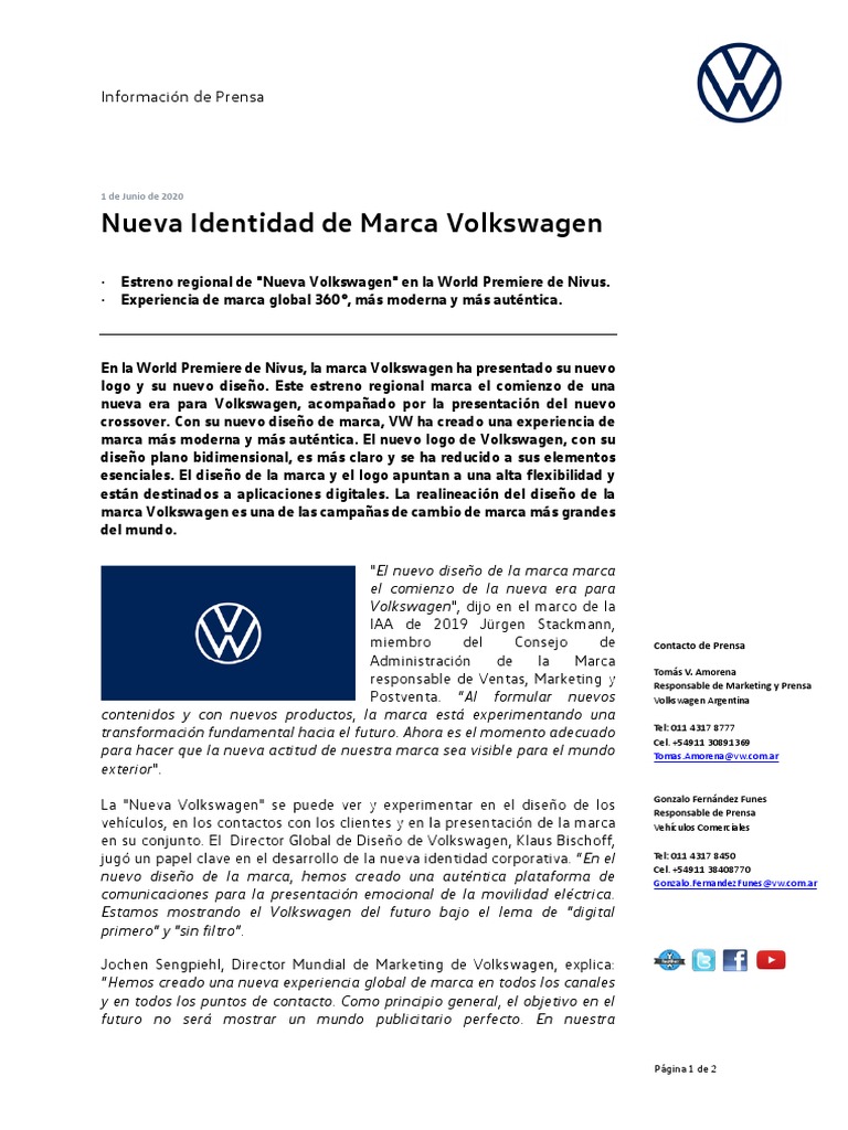 Nueva Identidad de Marca Volkswagen | PDF | Marca | Volkswagen
