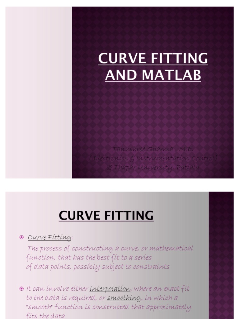 Curve Fitting With Matlab Pdf Errors And Residuals Equations
