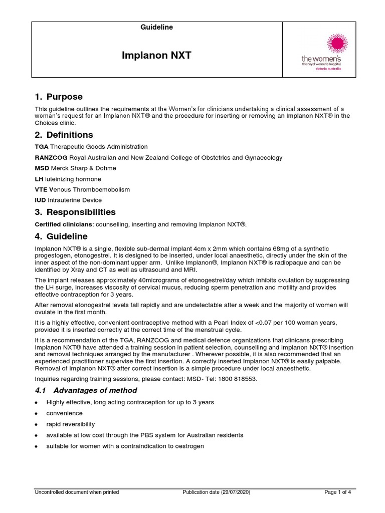 Implanon-Nxt 280720 | PDF