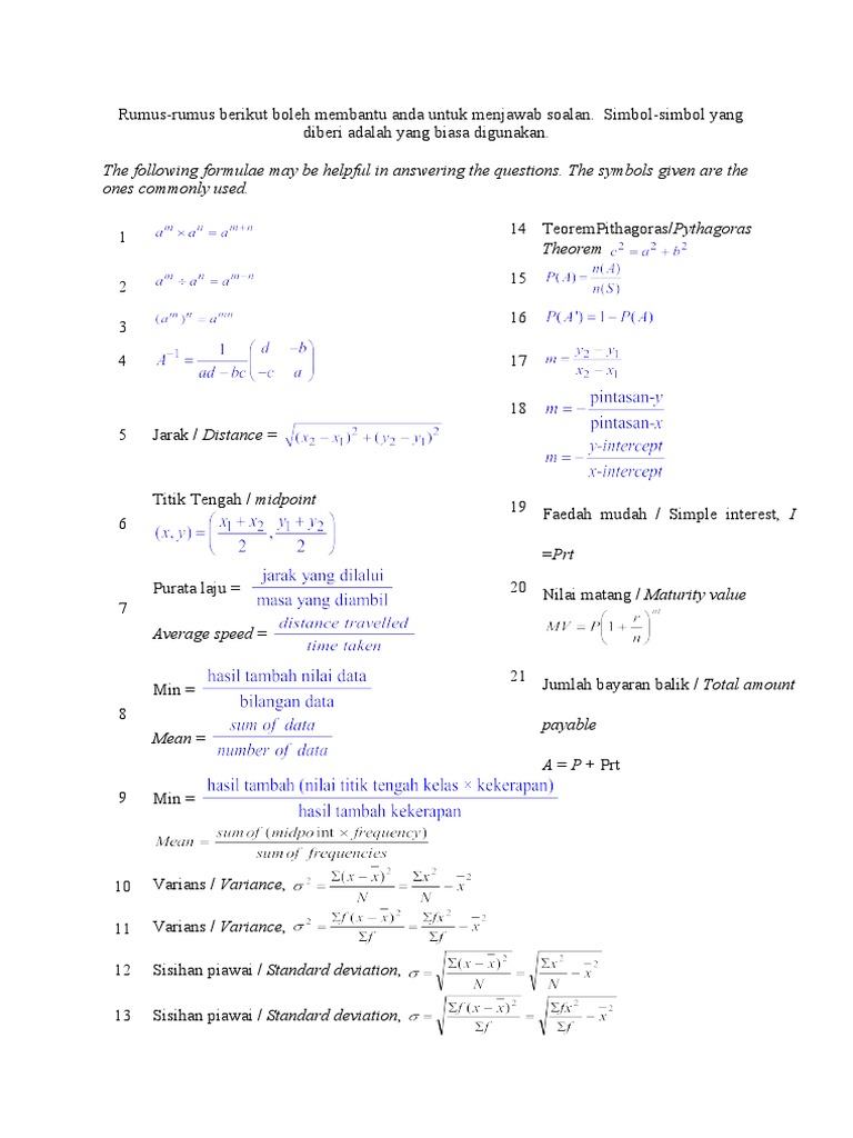 Math Formulae for Students | PDF | Area | Volume
