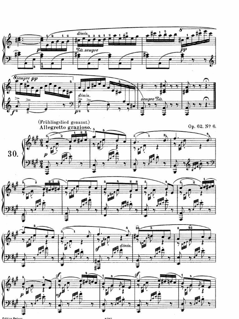 Mendelssohn Songs Without Words Op.62 No.6 (Spring) | PDF