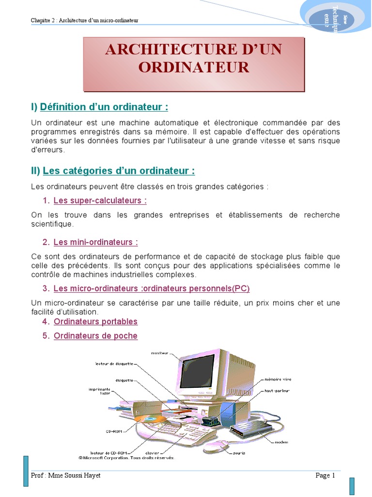 Architecture des Micro-ordinateurs | PDF