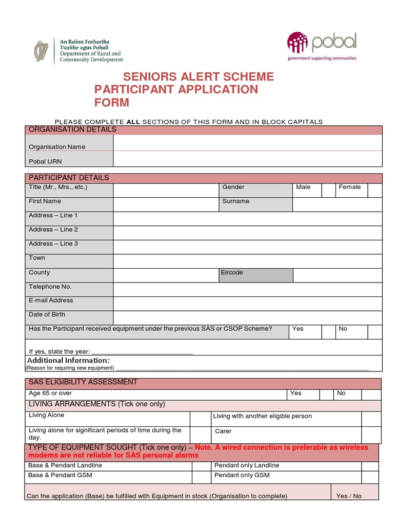 Participant Application Form | PDF