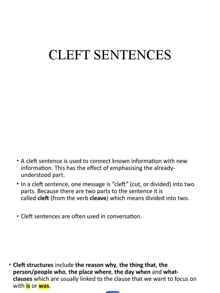Cleft Sentences | PDF | Sentence (Linguistics) | Languages