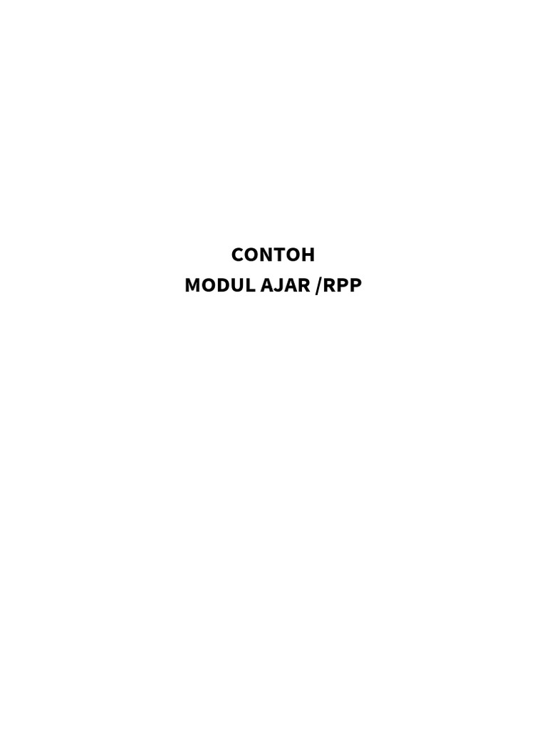 Contoh Modul Ajar | PDF