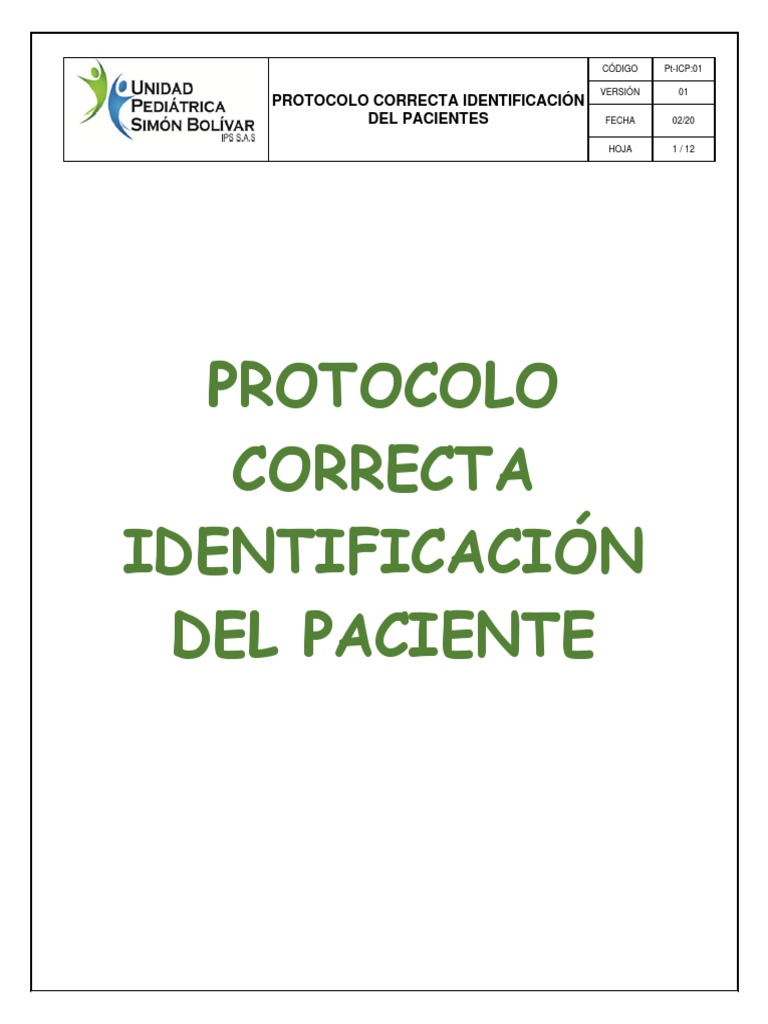 Protocolo Correcta Identificacion de Paciente | PDF