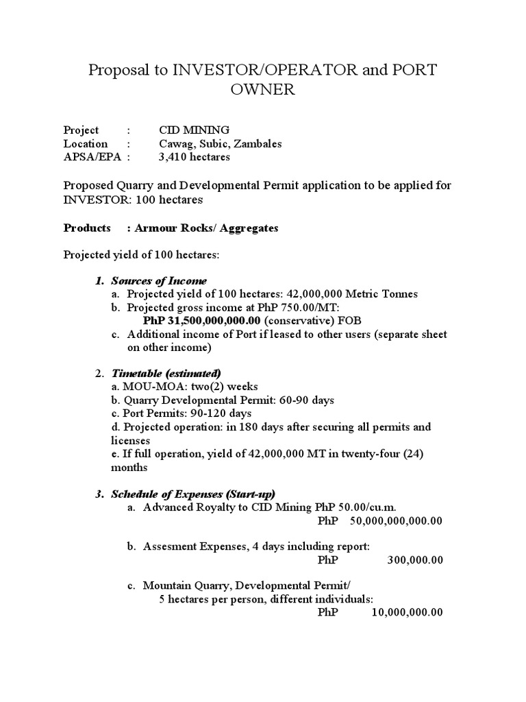 Proposal To INVESTOR | PDF