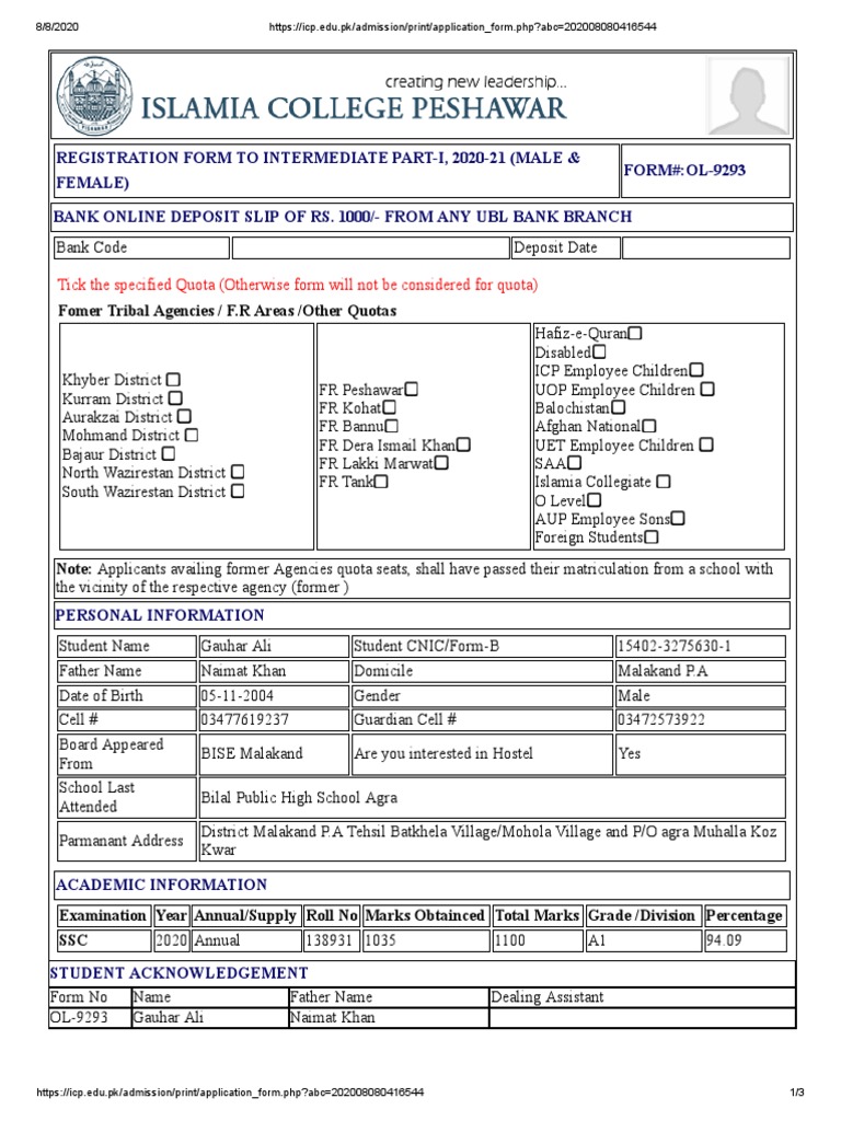 Application Form | PDF