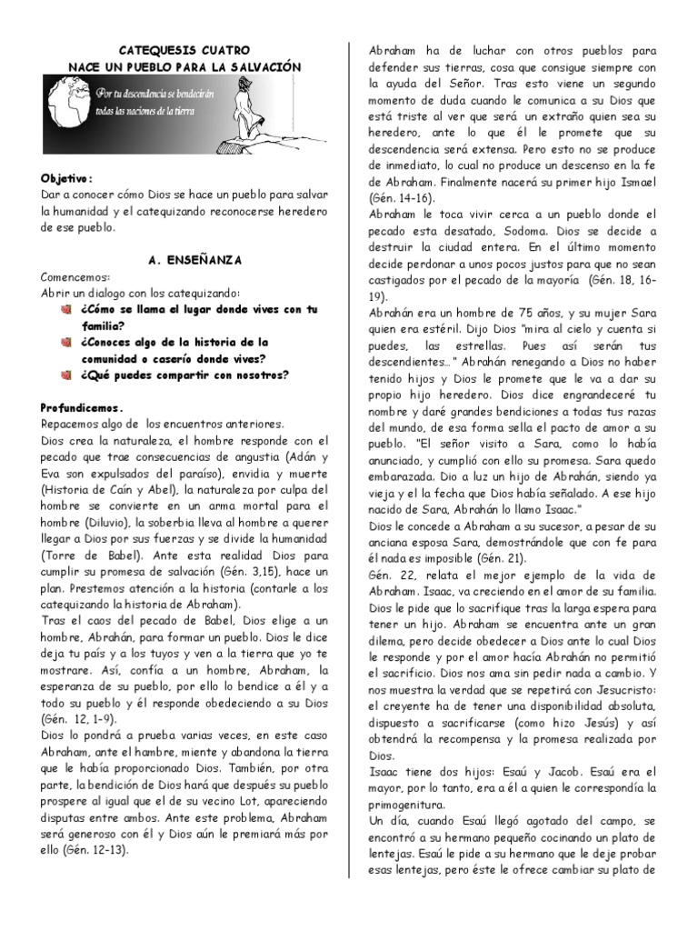 Tema 4 Primera Comunión Catequesis Cuatro | PDF | Abrahán | Jacob