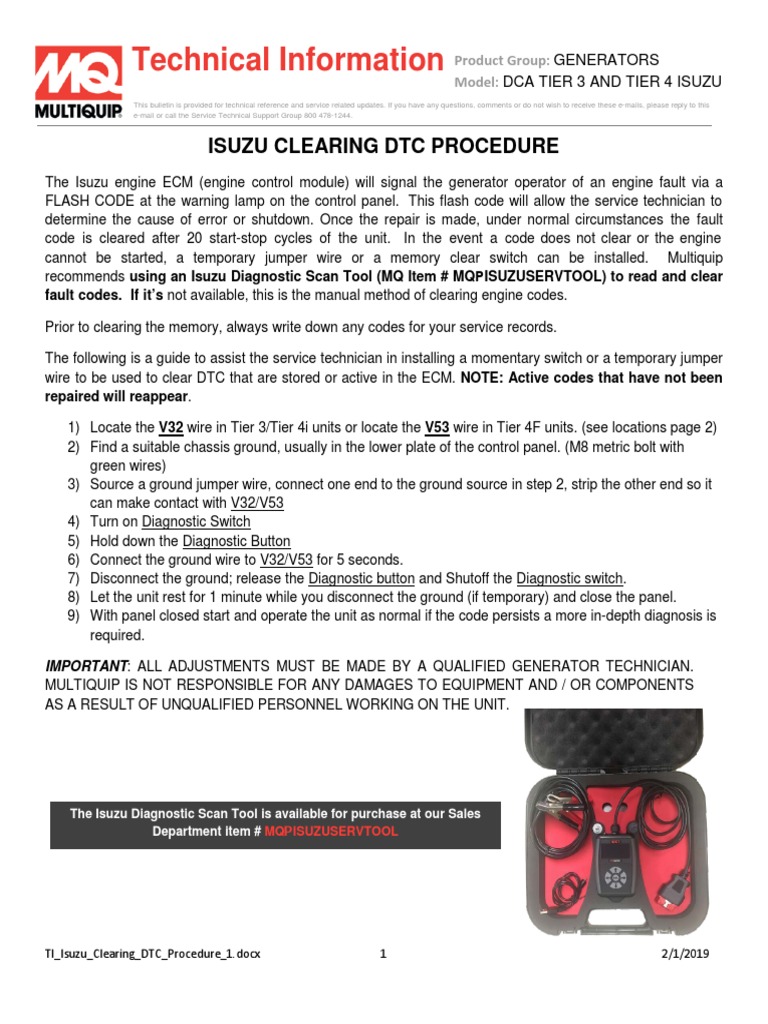 Isuzu DTC Clearing Procedure Guide | PDF | Switch | Computer Engineering