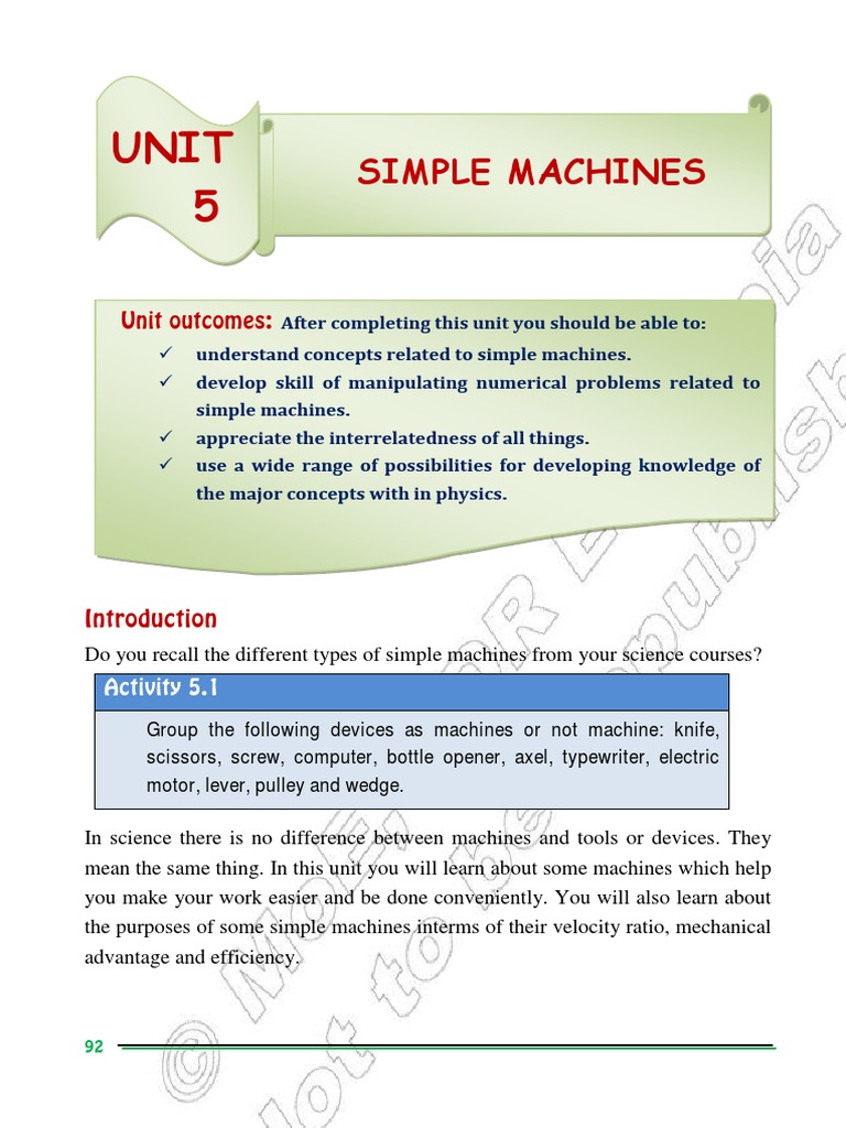 7 Unit5 | PDF | Machines | Lever