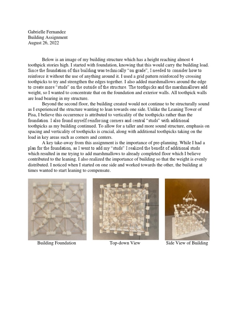 Gabrielle Fernandez Building Assignment | PDF