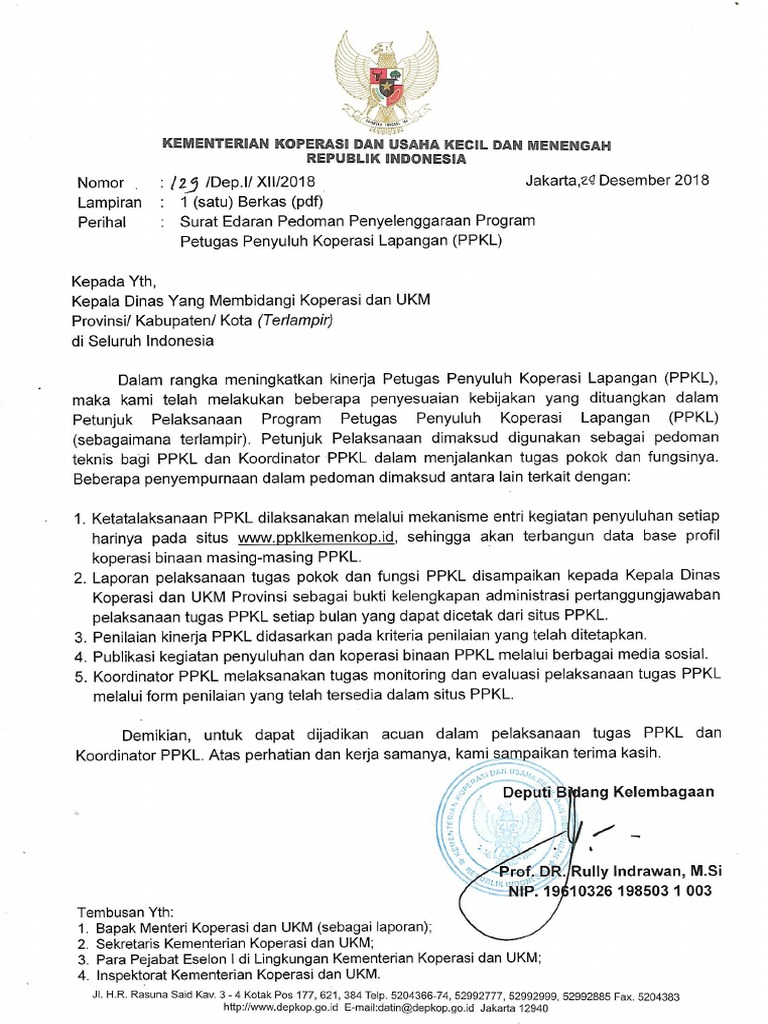 Surat Edaran Juklak PPKL | PDF
