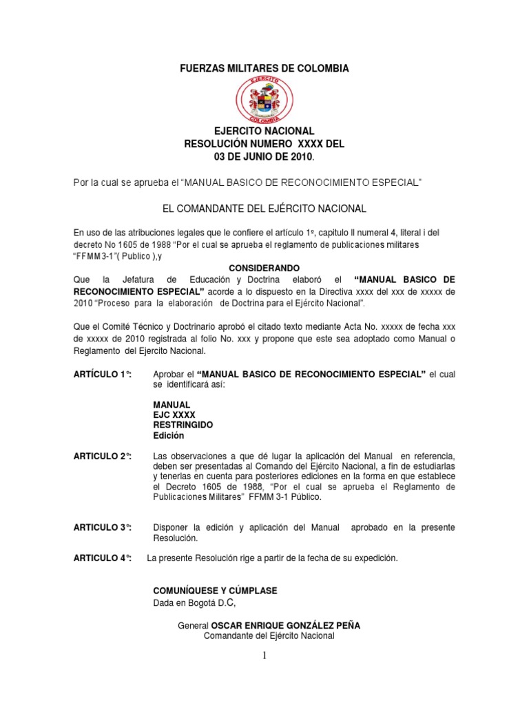 Manual de Reconocimiento Especial EJC | PDF