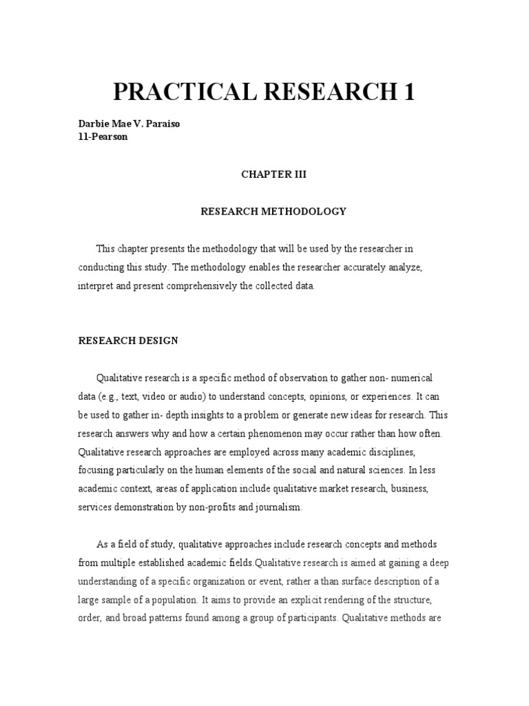 PR1 Chapter Iii | PDF | Qualitative Research | Data