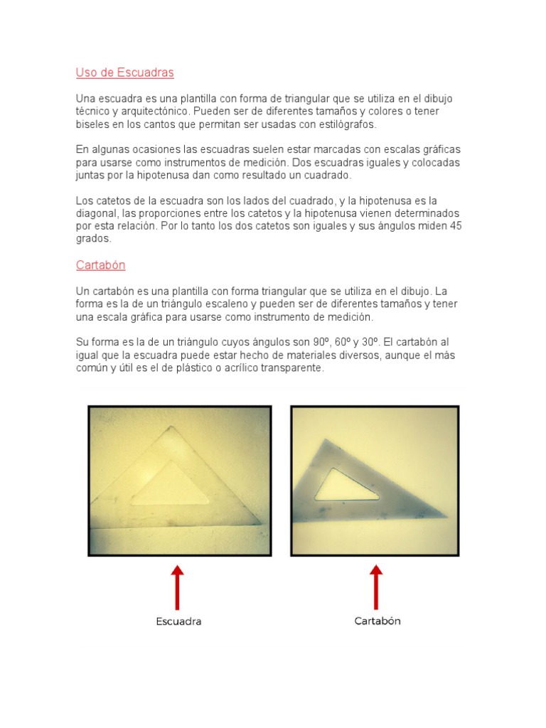 Uso Correcto de Las Escuadras | PDF