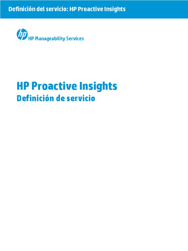 Definicion de Servicio Proactive Insights | PDF