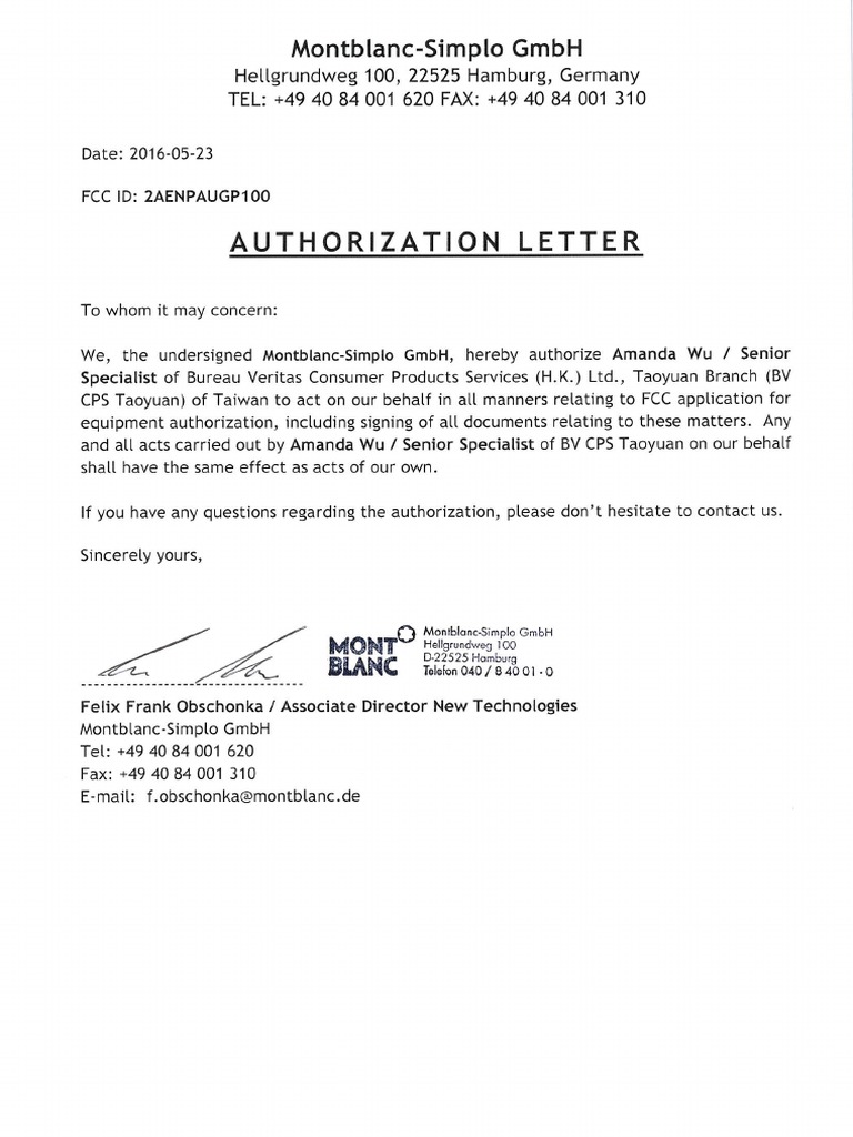 Cover Letter Agent Authorization 3041572 | PDF