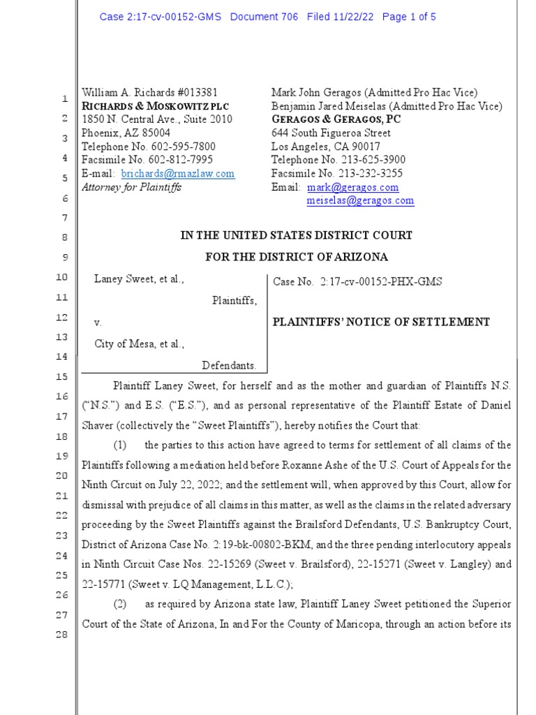 Daniel Shaver Shooting Mesa Settlement | PDF | Justice | Crime & Violence