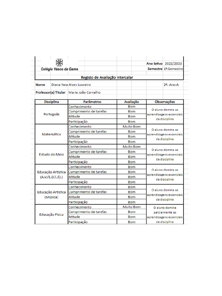 Avaliação Intercalar | PDF