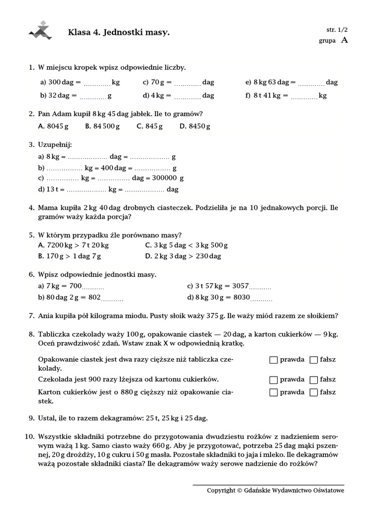 6 Jednostki Masy | PDF