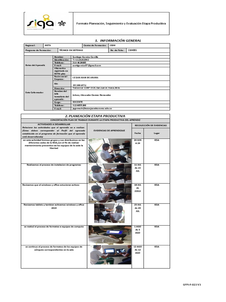 GFPI-F-023 Formato Planeacion Seguimiento y Evaluacion Etapa Productiva ...