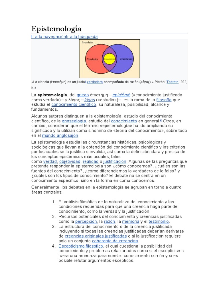 Epistemología 1 | PDF | Verdad | Conocimiento