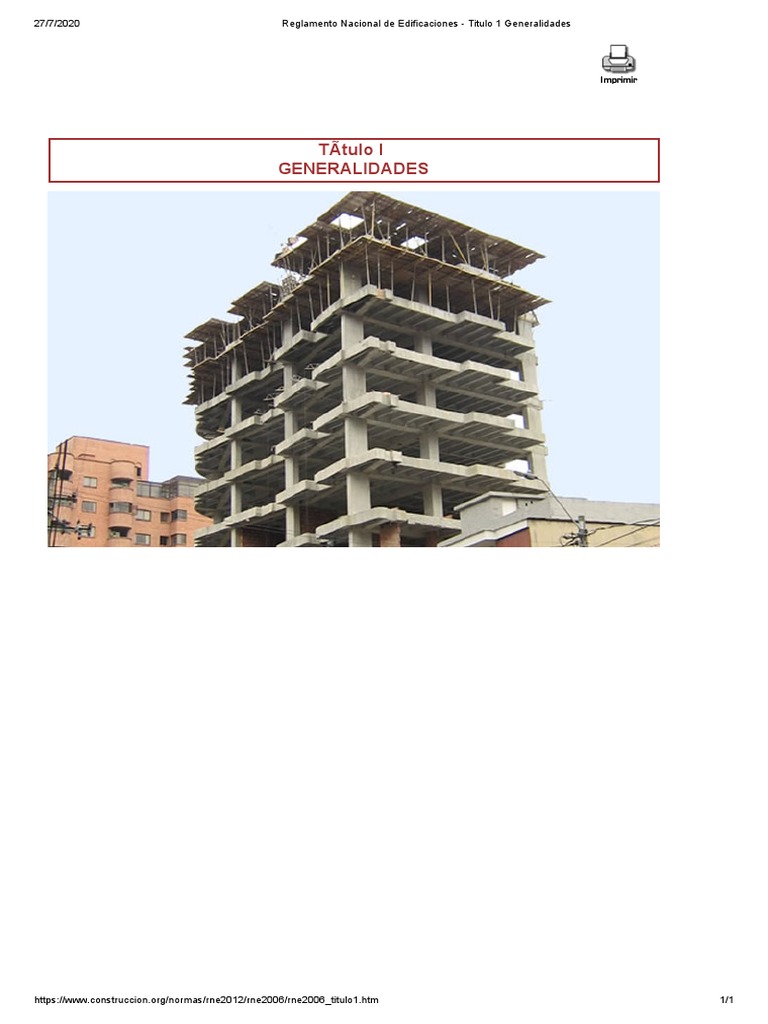 Reglamento Nacional de Edificaciones | PDF