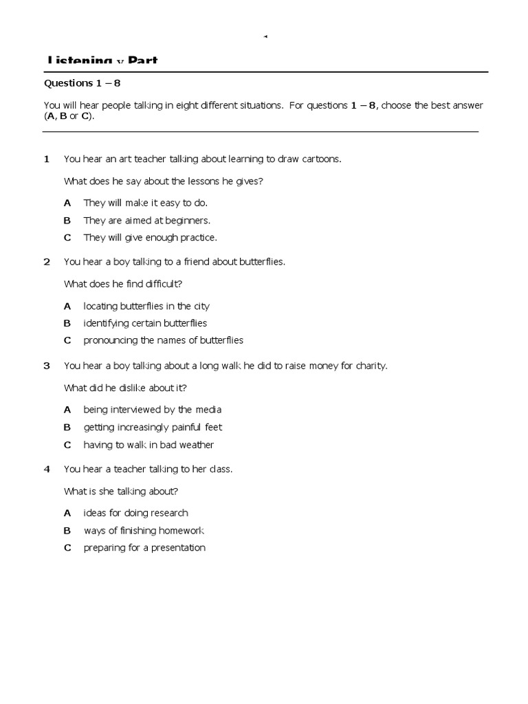 Listening Comprehension Paper FCE | PDF
