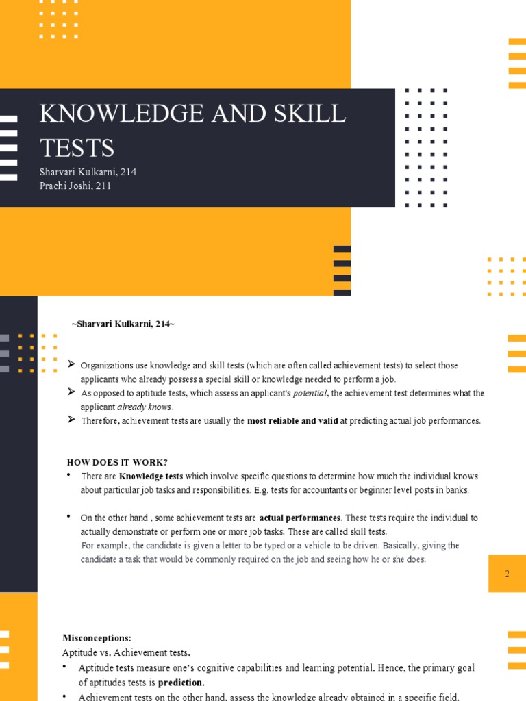 IP Knowledge & Skill Test | PDF | Educational Assessment | Validity ...