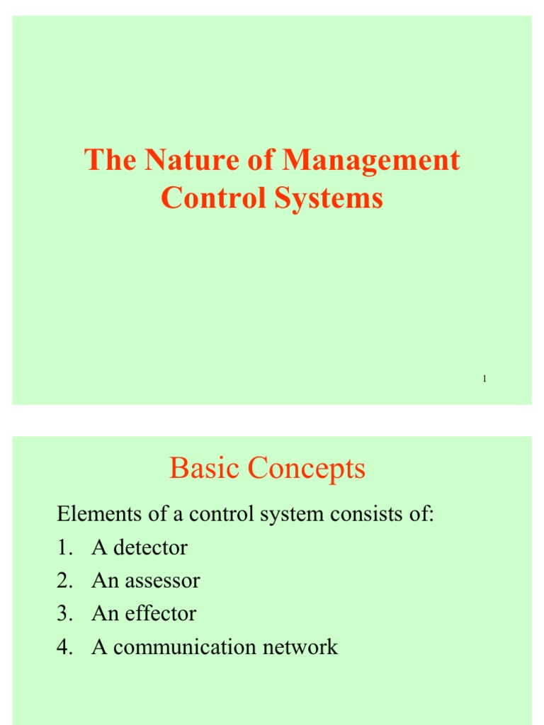 Chap 1 The Nature of Management Control Systems | PDF