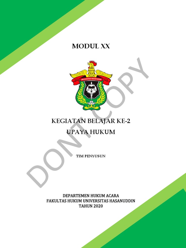 Modul XX Kegiatan Belajar Ke 2 Hukum Acara Perdata | PDF Modul XX Kegiatan Belajar Ke 2 Hukum Acara Perdata | PDF