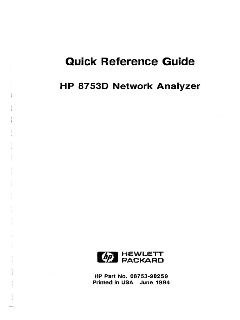 8753D Quick Reference Guide | PDF
